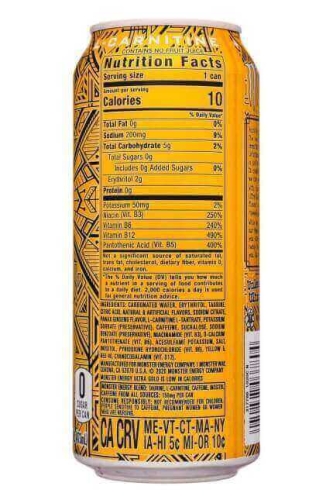 Monster Ultra Gold Zero Sugar | Słodyczowo | Amerykańskie napoje Monster