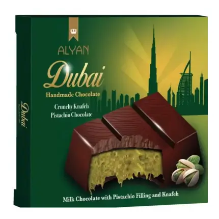 Alyan Dubai Chocolate Pistachio Knafeh 100g | Czekolada dubajska w ...